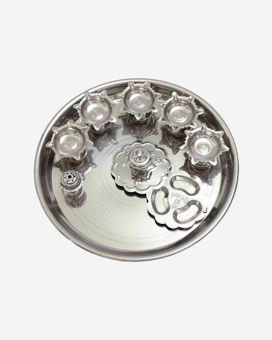 Steel Puja Aarti Dish (Worship dish)